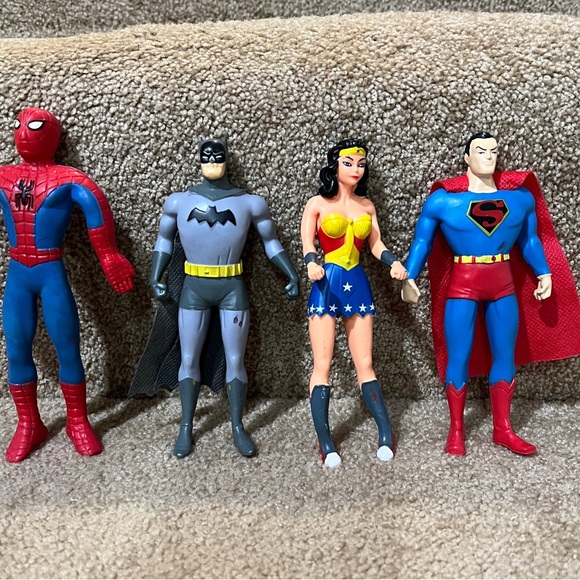 DC Comics | Toys | Vintage Rubber Batman Spiderman Wonder Woman ...